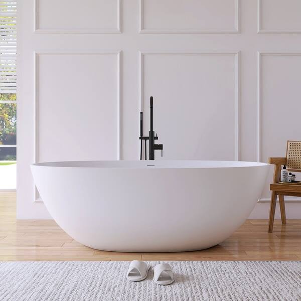 Alvana 65'' Freestanding Bathtub Solid Surface Soaking Tubs - Bed Bath ...