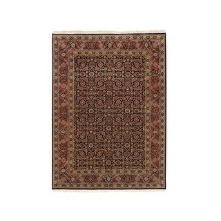 Hand Knotted Blue Fine Oriental with Wool & Silk Oriental Rug (4' x 6 ...