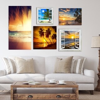 Designart - Tropical Collection - Coastal Wall Art set of 5 pieces ...