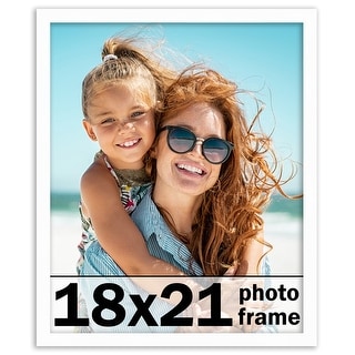 18x21 Frame White Solid Wood Picture Frame Includes UV Acrylic Shatter ...
