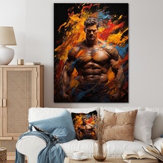 Designart "Bodybuilding Muscle Symphony II" Aerobic & Bodybuilding Wall ...