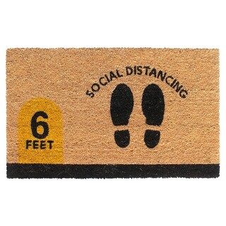 RugSmith Black Machine Tufted Social Distancing Doormat, 18" x 30" - 18 ...