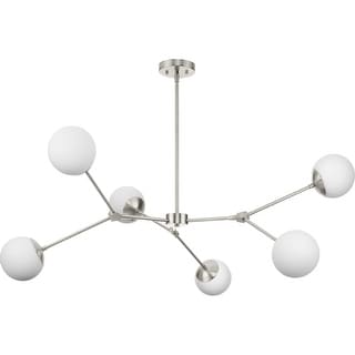 Progress Lighting P400378 Haas 6 Light 50" Wide Linear Chandelier - Bed ...
