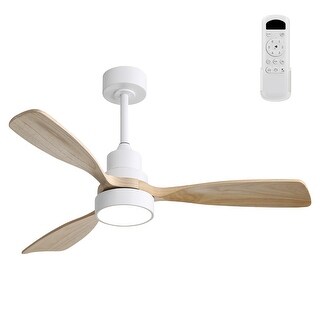 48 Inch Indoor Ceiling Fan With Light 3 Solid Wood Blades Remote ...