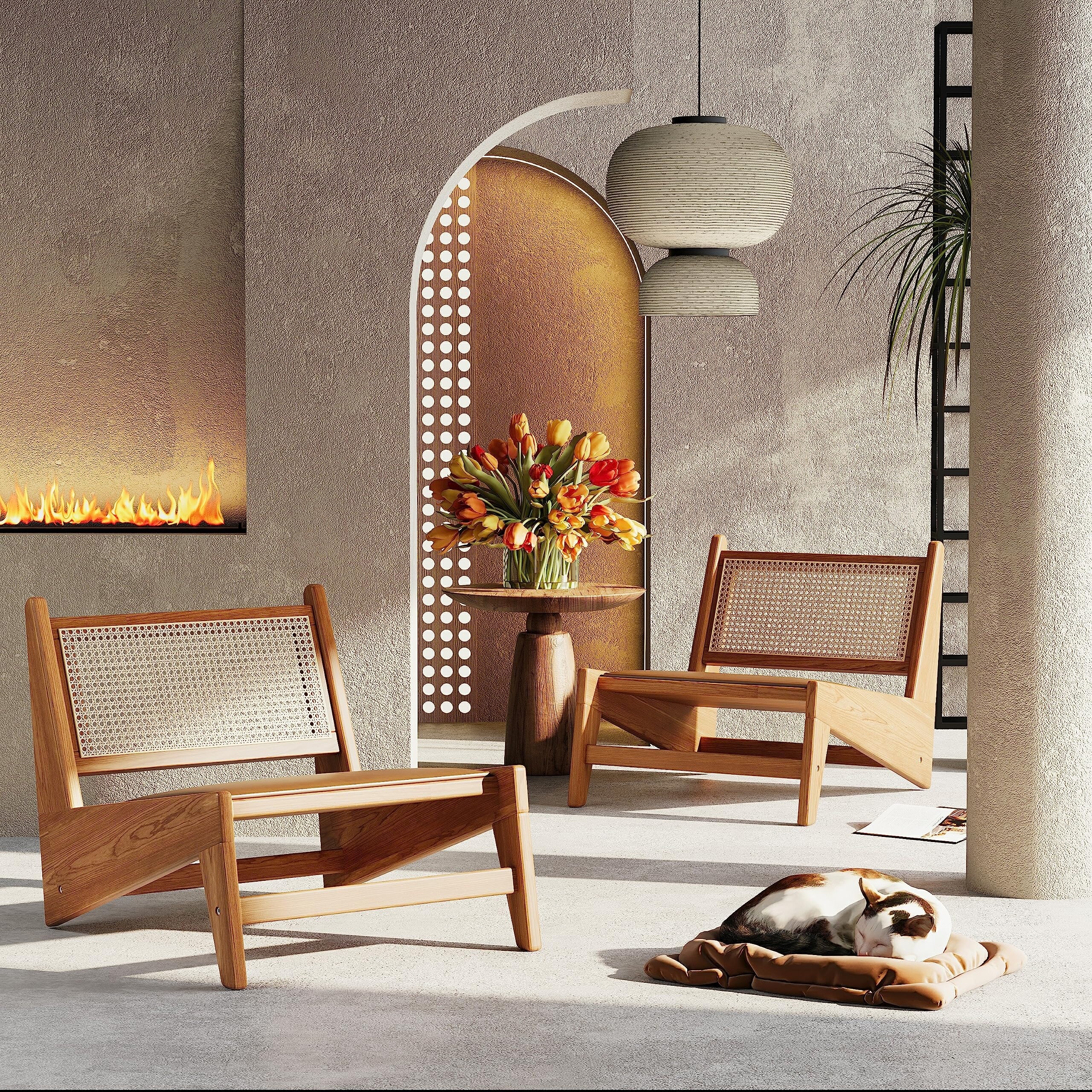 Rattan Chairs Mid Century Modern Accent Chair Armless Reading Side Chair Living Room Chair Boho Chair with Wooden Frame On Sale Bed Bath Beyond 37845744