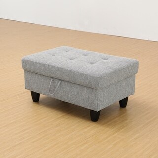 Rectangular Upholstered Ottoman With Storage And Liquid Rod - Bed Bath ...