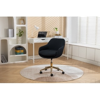 360°Swivel Chair Desk Chairs With Adjustable Height With Gold Metal ...