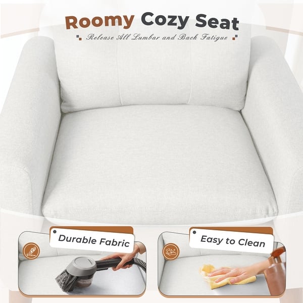 Homall Accent Chair Modern Fabric Upholstered Arm Chair Wood Legs ...