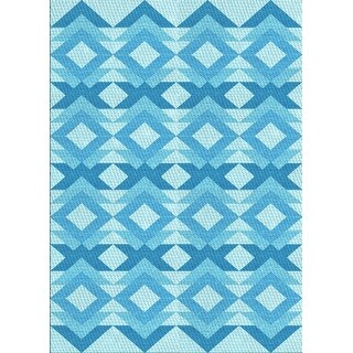 Ahgly Company Machine Washable Transitional Deep Sky Blue Area Rugs ...