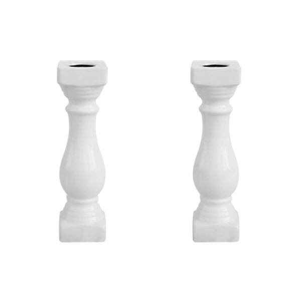 Baluster Leg 20.25" White Ceramic Balustrade Part for Stair Railing and ...