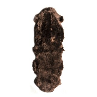 Genuine Sheepskin Rugs Thick Lush Leather Fur Pelt 2' x 6' Brown - 2' x ...