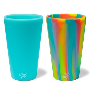 Silipint: Silicone Pint Glasses: 2 Pack - Sugar Rush & Aqua - 16oz ...