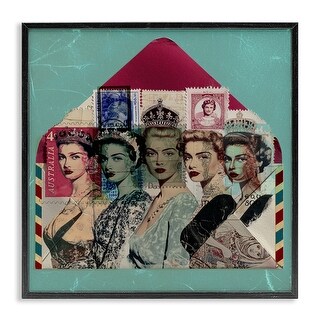 Stupell Vintage Queens Postal Collection Framed Giclee Art Design By ...