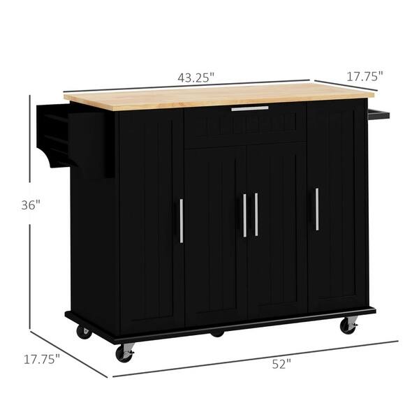 Kitchen Cart/Storage cabinet -Black - Multi - Bed Bath & Beyond - 40559417