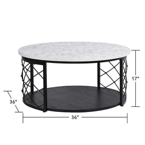 Dann Foley Lifestyle - Coffee Table - Open Metal Base With Faux Marble ...