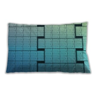 Ahgly Company Patterned Indoor-Outdoor Bright Turquoise Blue Lumbar ...