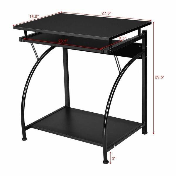 Gymax Computer Desk with Pullout Keyboard Tray PC Desk Desktop Table ...