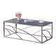 Stainless Steel Rectangular Accent Glass Coffee Table for Living Room ...