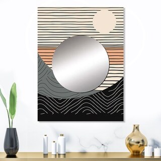 Designart "Simple Horizon III" Abstract Shapes Mirror Peach - Modern ...