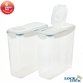 Lock&Lock 4 Piece Plastic Cereal Storage Container Set - Bed Bath ...