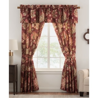 Emmaline Floral Lined Pole Top Window Panel Pair - Bed Bath & Beyond ...