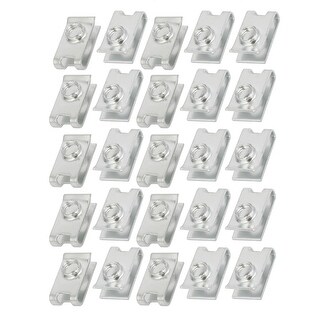 Fit M6 Screw 65Mn Spring Steel U Nut Silver Tone 19mm x 11mm 25pcs ...