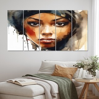 Designart "African American Woman Portrait" Portrait Multipanel Wall ...