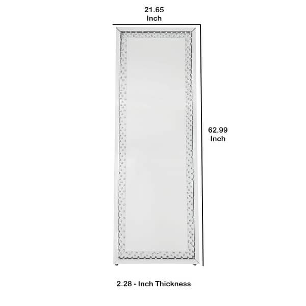 Accent Standing Mirror with Round Crystal Inserts - clear - Bed Bath ...