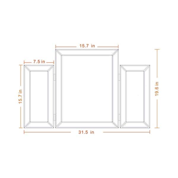 Contemporary Tri-fold Tabletop Vanity Mirror Decor Mirror Silver - Bed ...