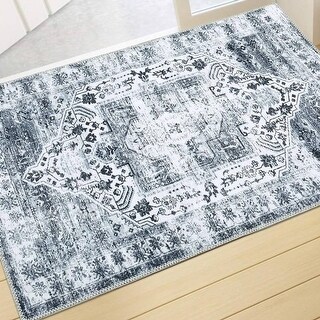 Light Brown Bohemian Washable Area Rug for Living Room - Bed Bath ...