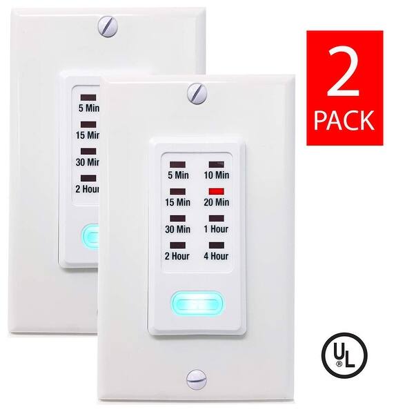 Light Timer Wall Switch 5-10-15-20-30 Minute and 1-2-4 Hour Countdown ...