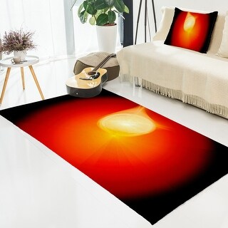 Designart 'Glowing Red Misty Sphere' Abstract Area Rug - Bed Bath ...