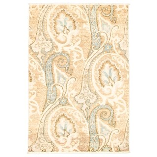 ECARPETGALLERY Hand-knotted Lahore Finest Ivory, Khaki Wool Rug - 4'0 x ...