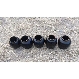 Artissance Small Vintage Oil Pot With Black Glaze, 5 Inch Tall (Size ...