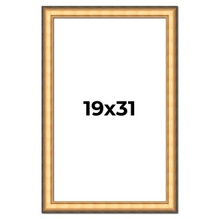 19x31 Frame Gold Plein Aire Solid Wood Picture Frame Width 2 Inches ...
