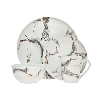 Foret Porcelain 12 Piece Dinnerware Set, Service for 4 - Bed Bath ...