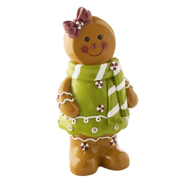 Indoor/Outdoor Lighted Gingerbread Girl Shorty Statue - Bed Bath ...