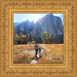 8x8 Ornate Gold Complete Wood Square Picture Frame with UV Acrylic ...