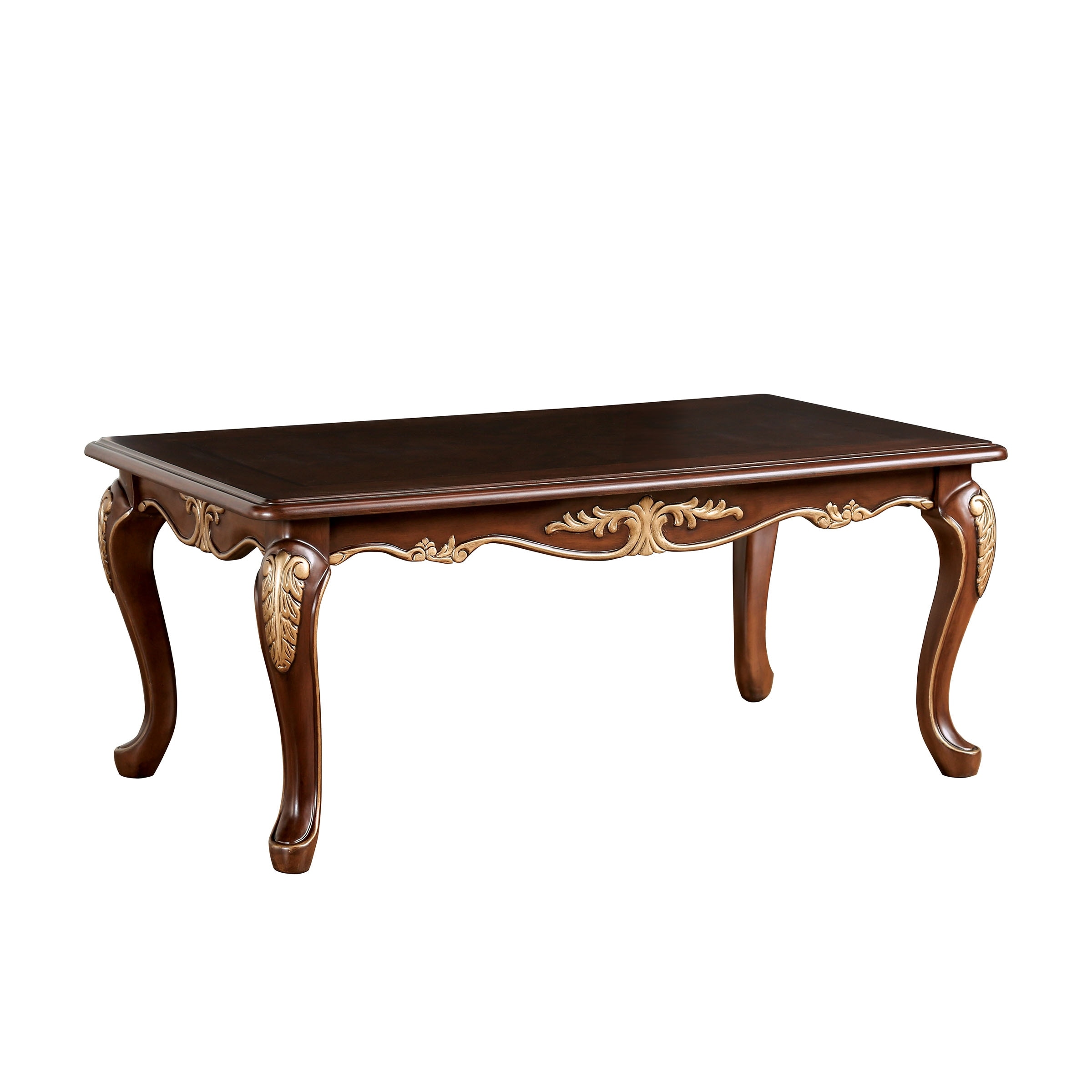 Furniture of America Mirabella Traditional Cherry Solid Wood 2-Piece Coffee Table and End Table ...