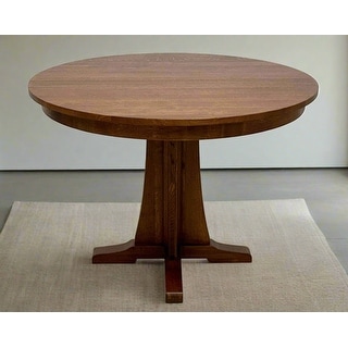 Mission Quarter Sawn Oak Round Dining Table, Kitchen Table - 42" - Bed ...