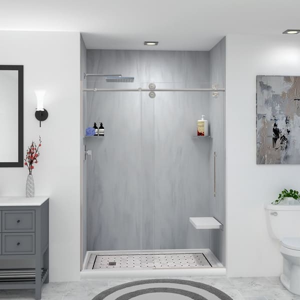 Transolid FPT6036L-HO 60-in x 36-in Pre-Tiled Shower Base with Left ...