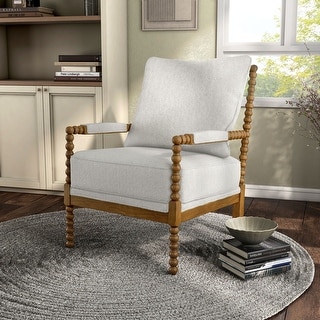 Quince Farmhouse Fabric Padded Beaded Armchair by Furniture of America ...