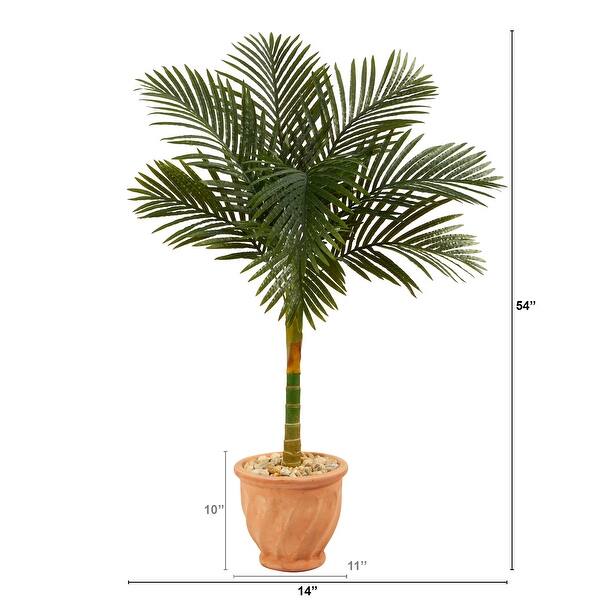 4.5' Golden Cane Artificial Palm Tree in Terra-Cotta Planter - 10 ...