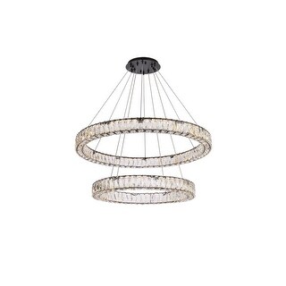 Elegant Lighting 3503G36 Monroe 36" Wide LED Crystal Ring Chandelier ...