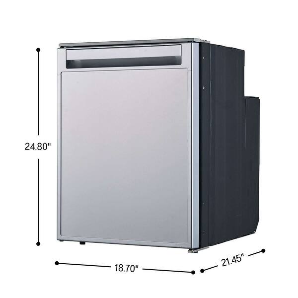 Equator 2.8cu.ft. Brushed Stainless 12V/DC RV Built-in Refrigerator w ...