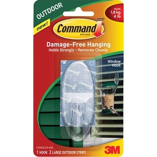 Command 17093CLR-AW Outdoor Window Hook, Clear, Large - Bed Bath ...