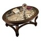 Ashley Furniture T499-0 Norcastle Dark Brown Oval Cocktail Table w ...