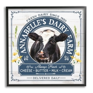 Stupell Rustic Dairy Farm Ad Framed Giclee Art Design by Mollie B ...