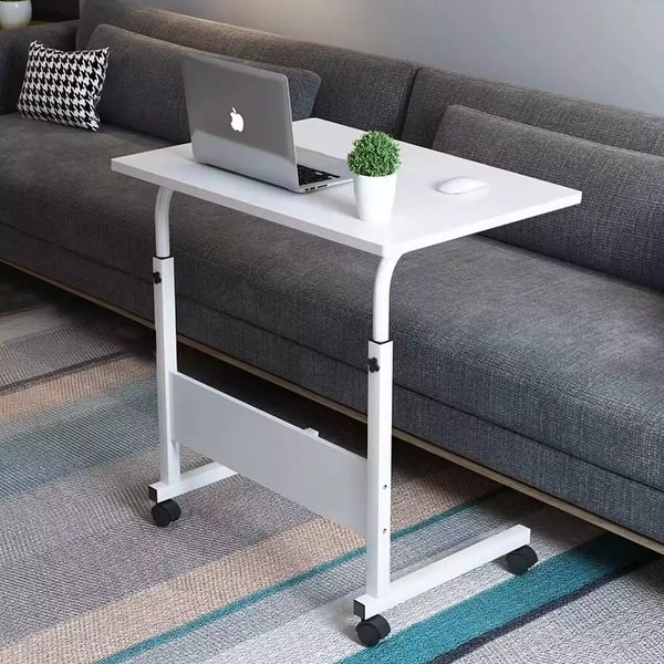 Mobile Laptop Desk Adjustable Tray Portable Side Table Computer Stand ...