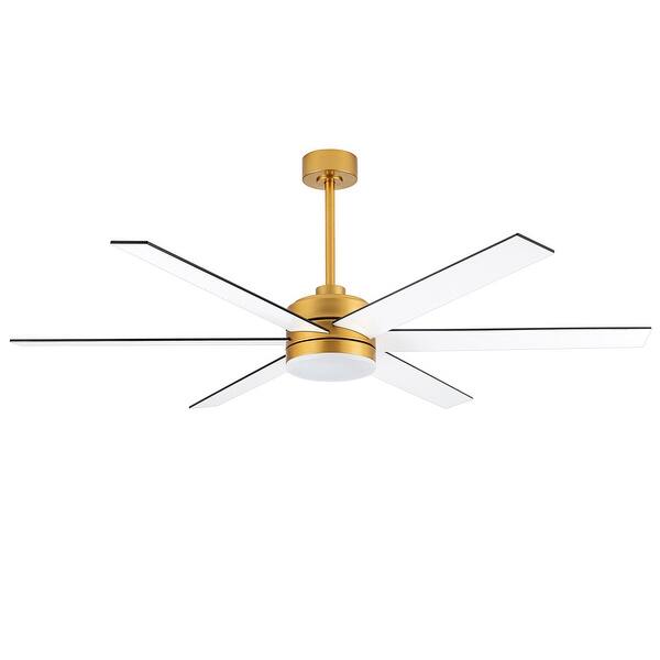 65 Inch Gold Large LED Ceiling Fan with Light and Remote(6-Blade) - On Sale - Bed Bath & Beyond ...